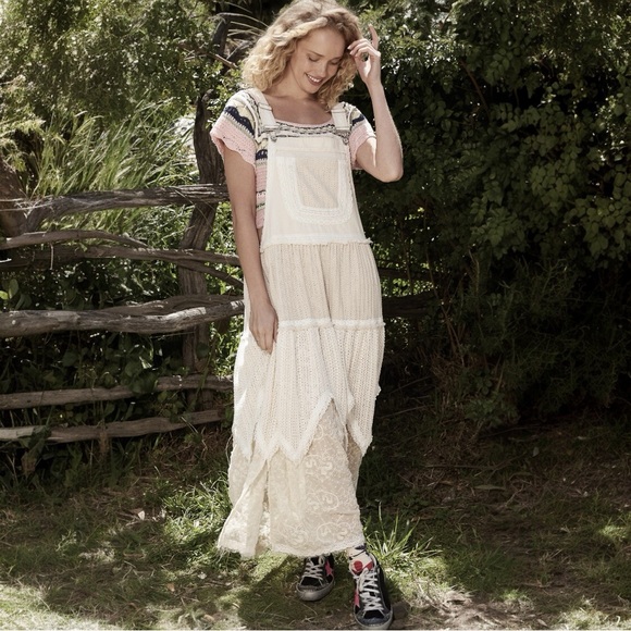 POL | Dresses | Pol Boho Coverall Dress In Beige Two Tone | Poshmark